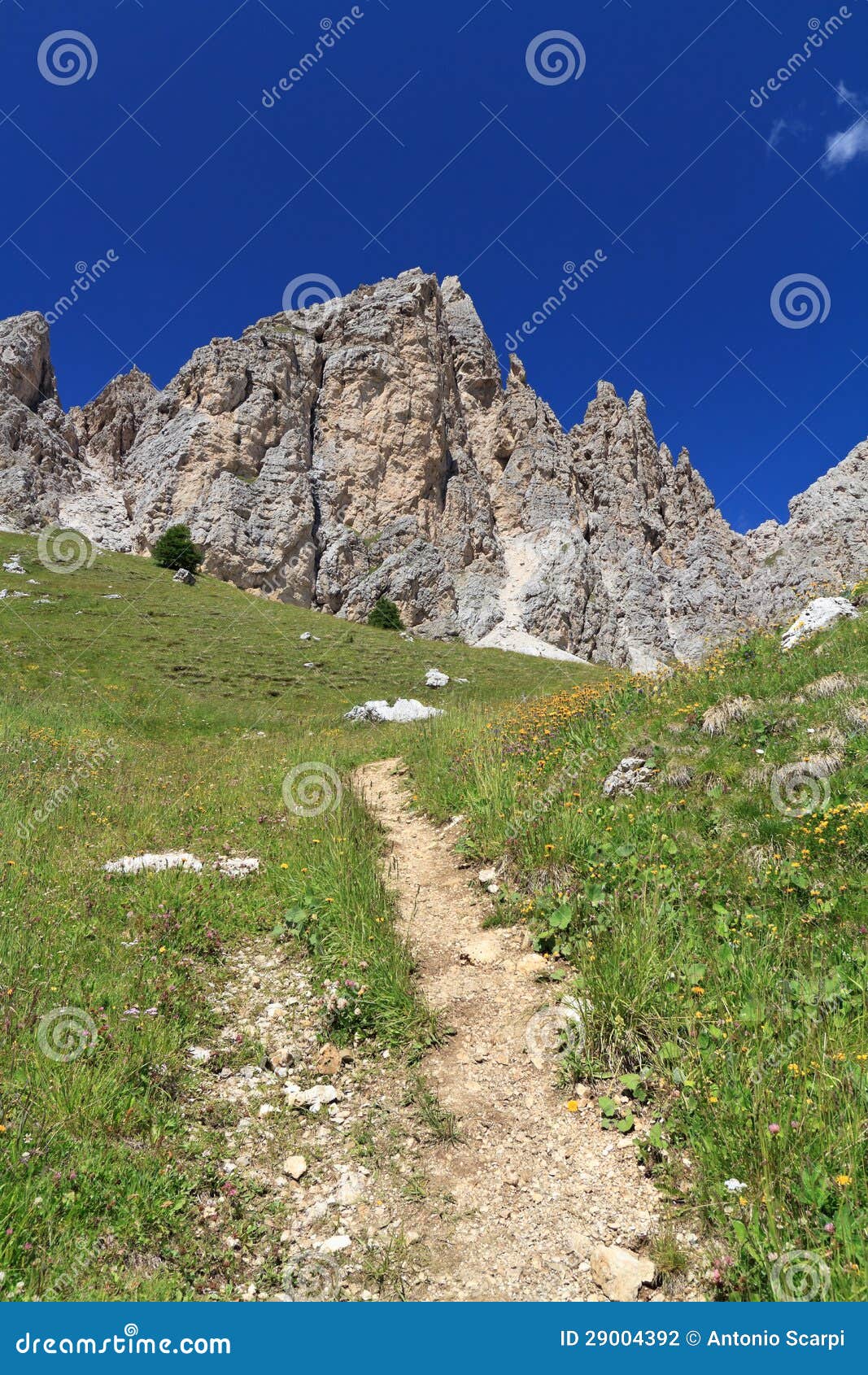 Dolomites, Path Beneath Cirspitzen Mount Stock Photo - Image of alps ...