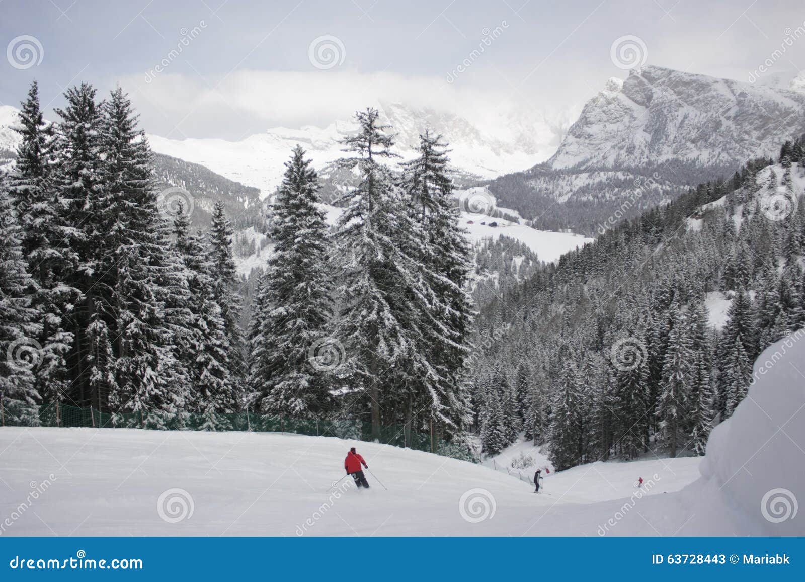Dolomites Skiing Resort. Winter. Stock Image - Image of italy, european ...
