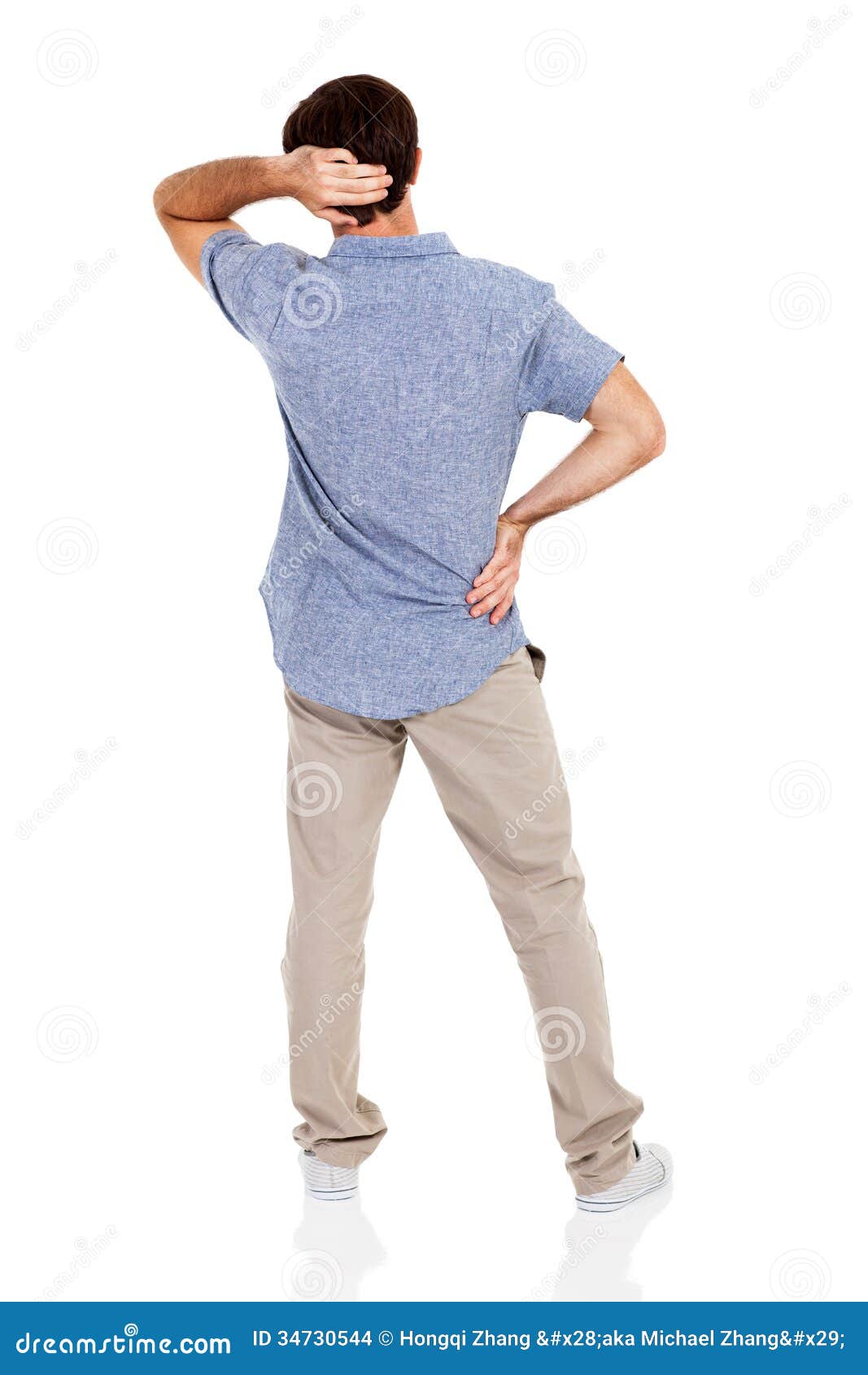 Dolor De Espalda Del Hombre Foto de archivo - Imagen de malsano ...