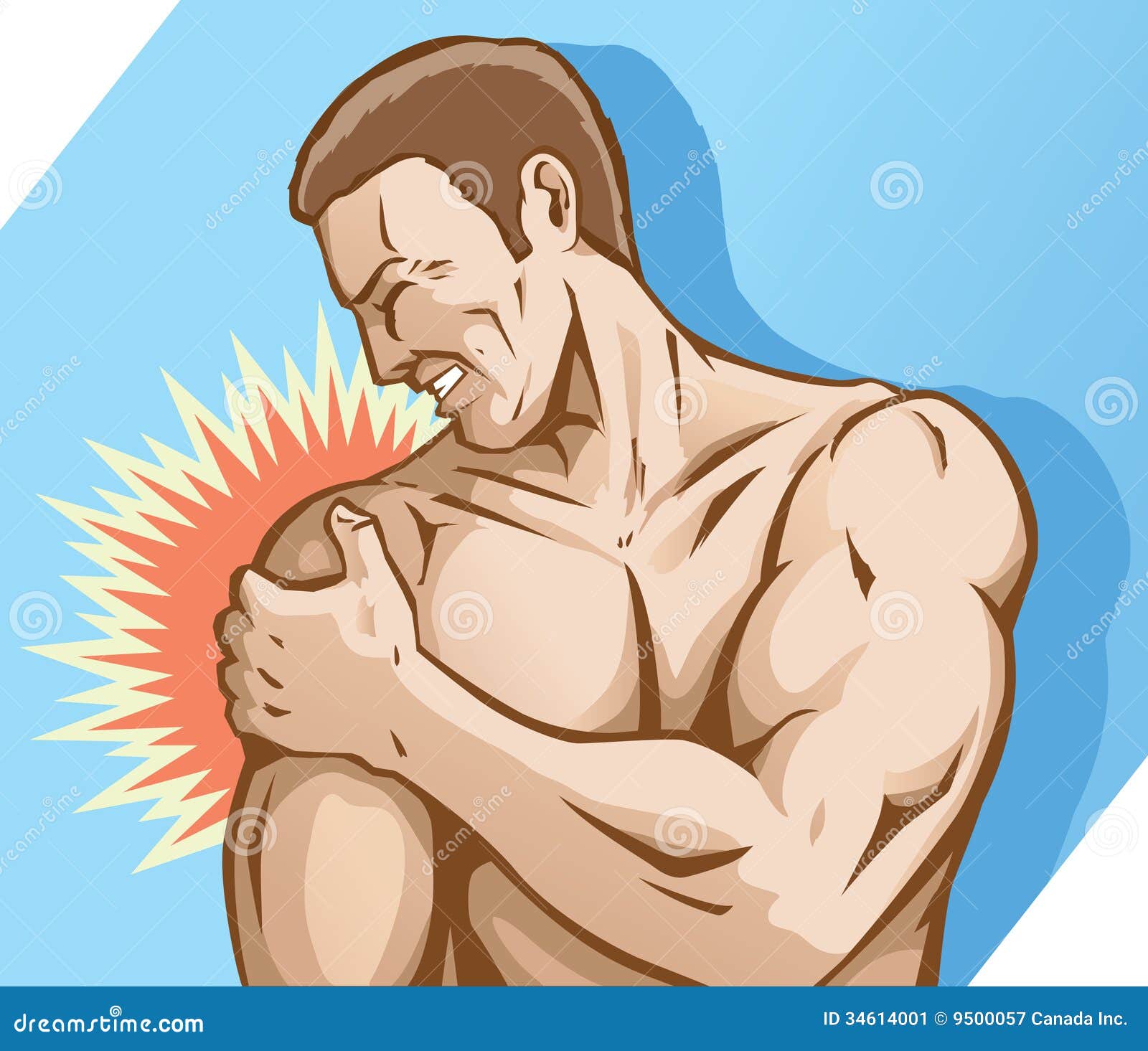 Dolor del hombro ilustración del vector. Ilustración de hombro - 34614001