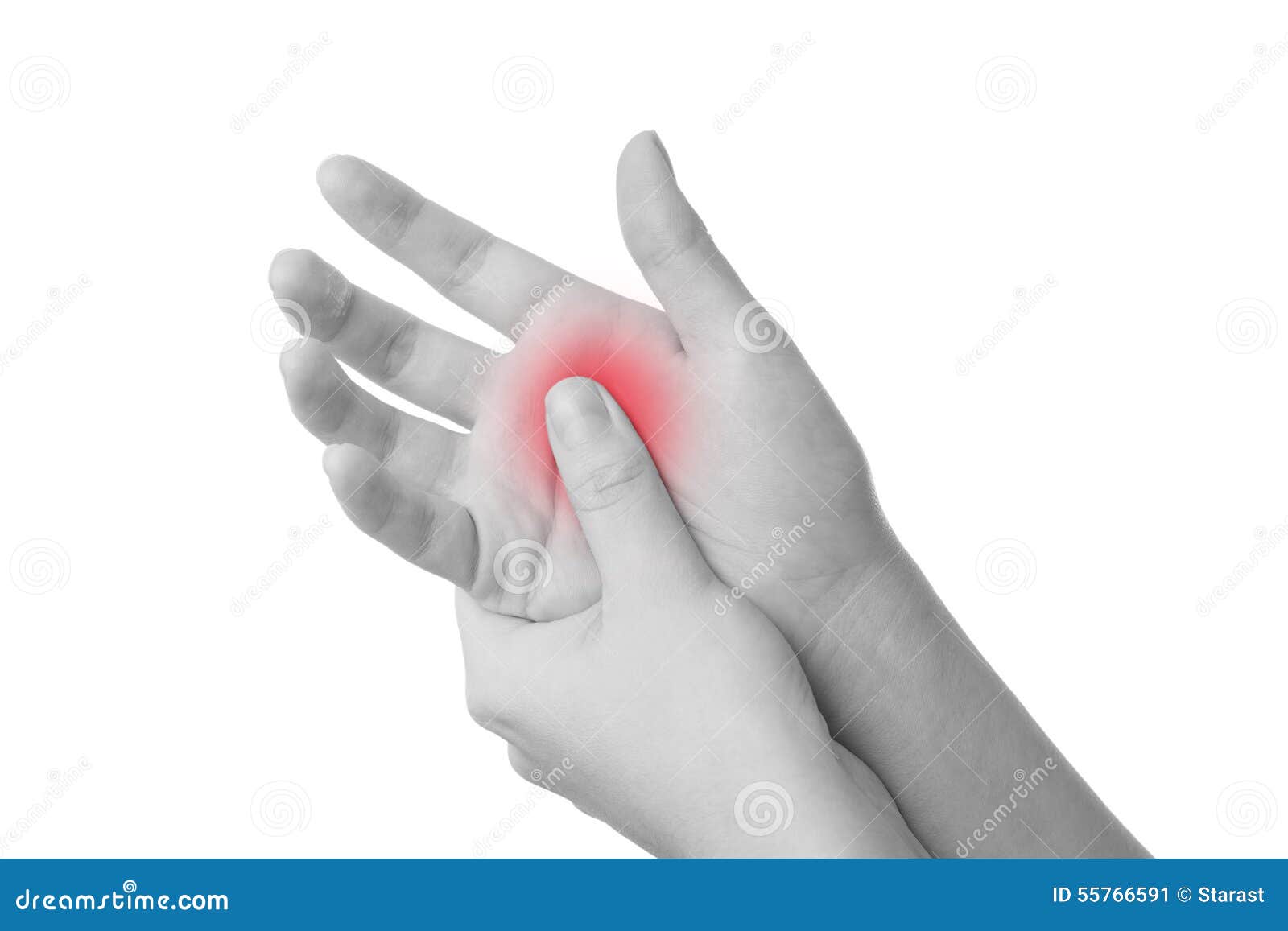 Dolor en la mano imagen de archivo. Imagen de piel, rojo - 55766591