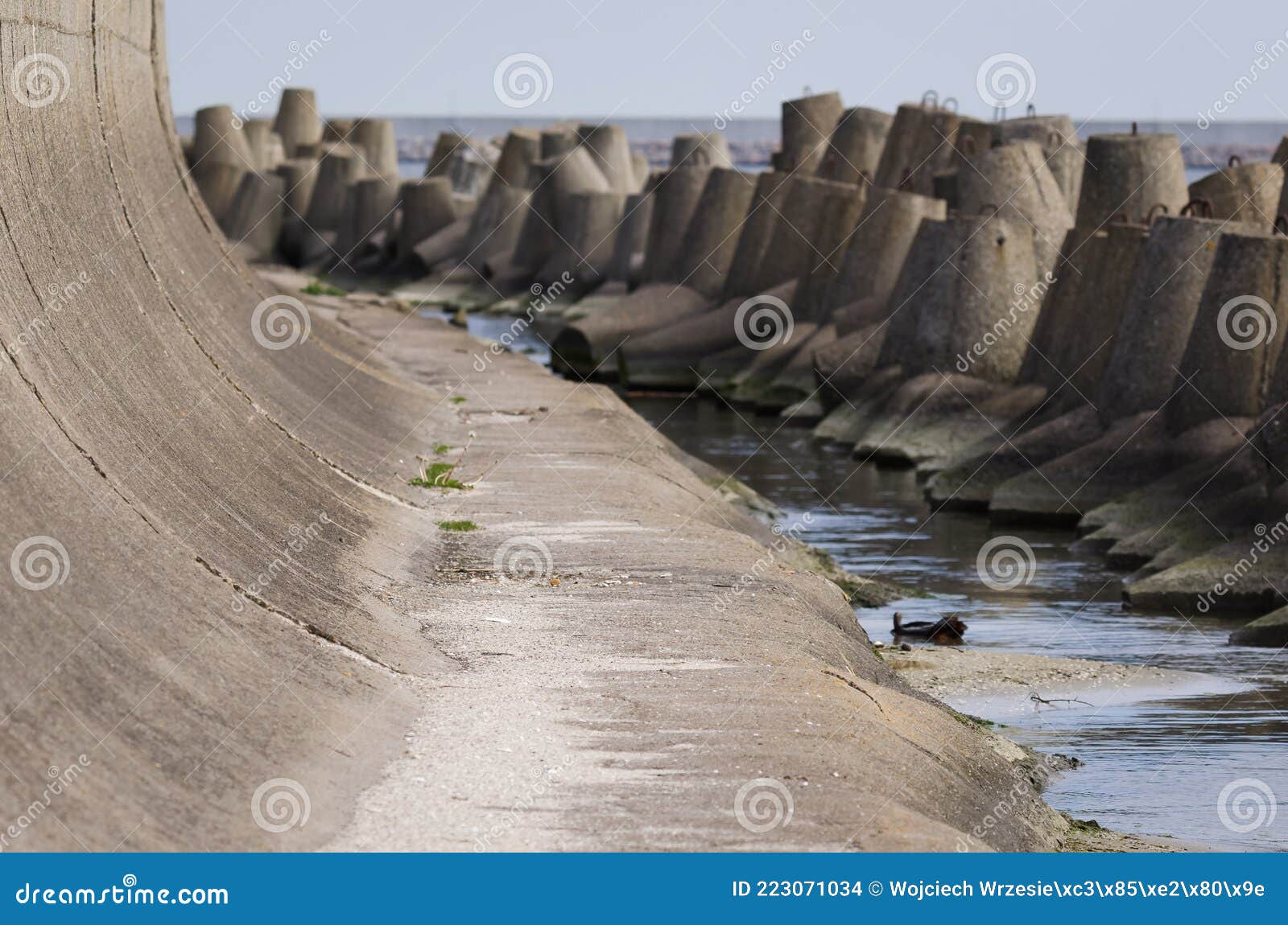DOLOS and BREAKWATER stock photo. Image of barrier, landscape - 223071034