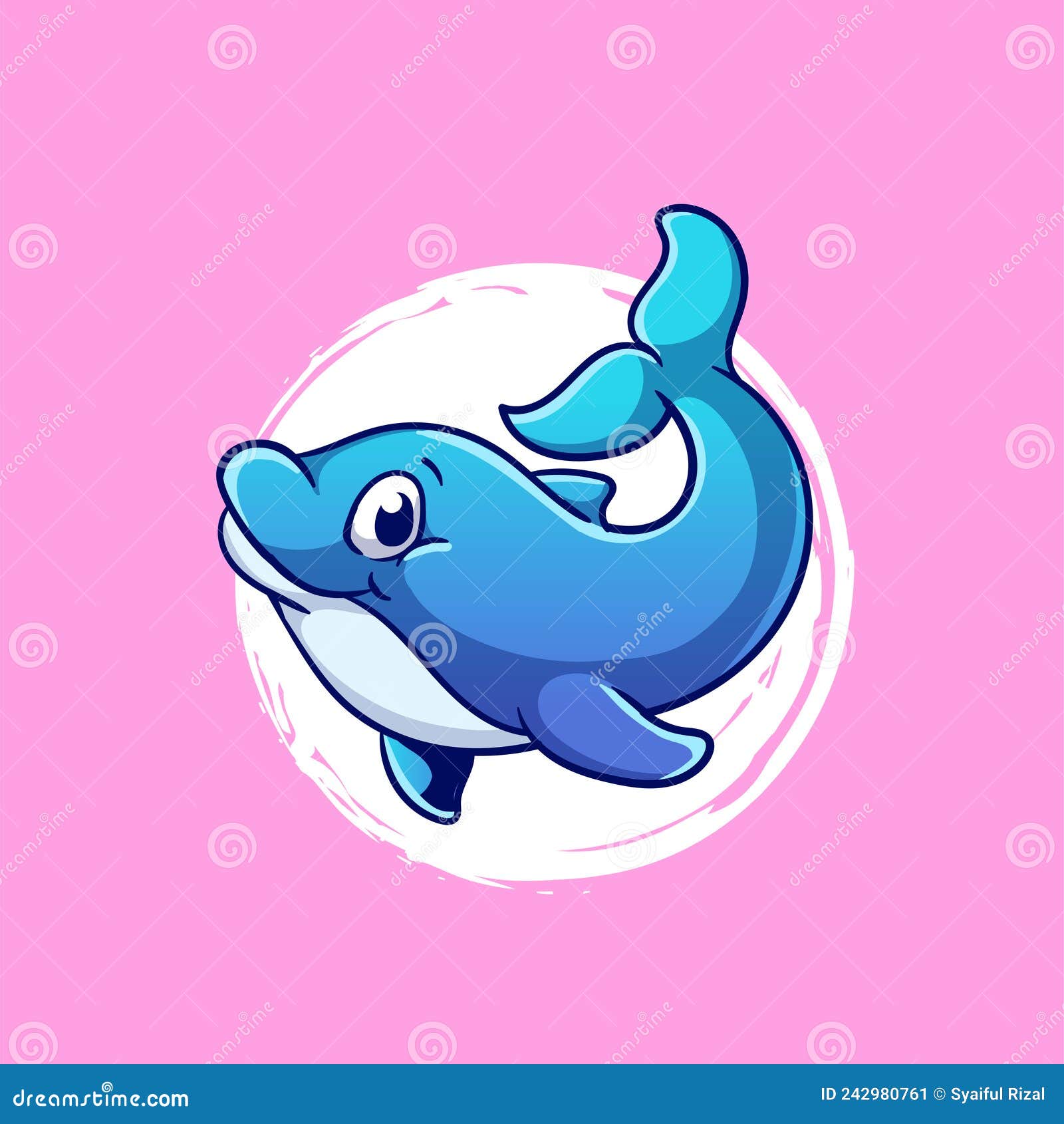 Cute Dolphin Icon Design stock illustration. Illustration of emblem ...
