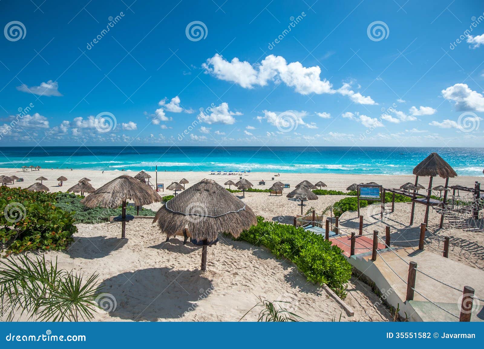 Dolphin Beach Panorama, Cancun, Mexico Stock Photo - Image of holiday ...