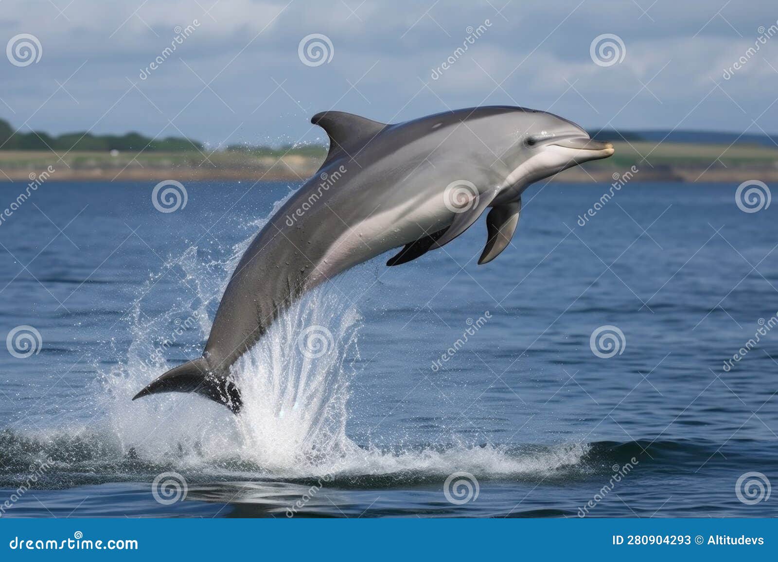 Dolphin Breaching the Water, Displaying Its Sleek and Streamlined Body ...