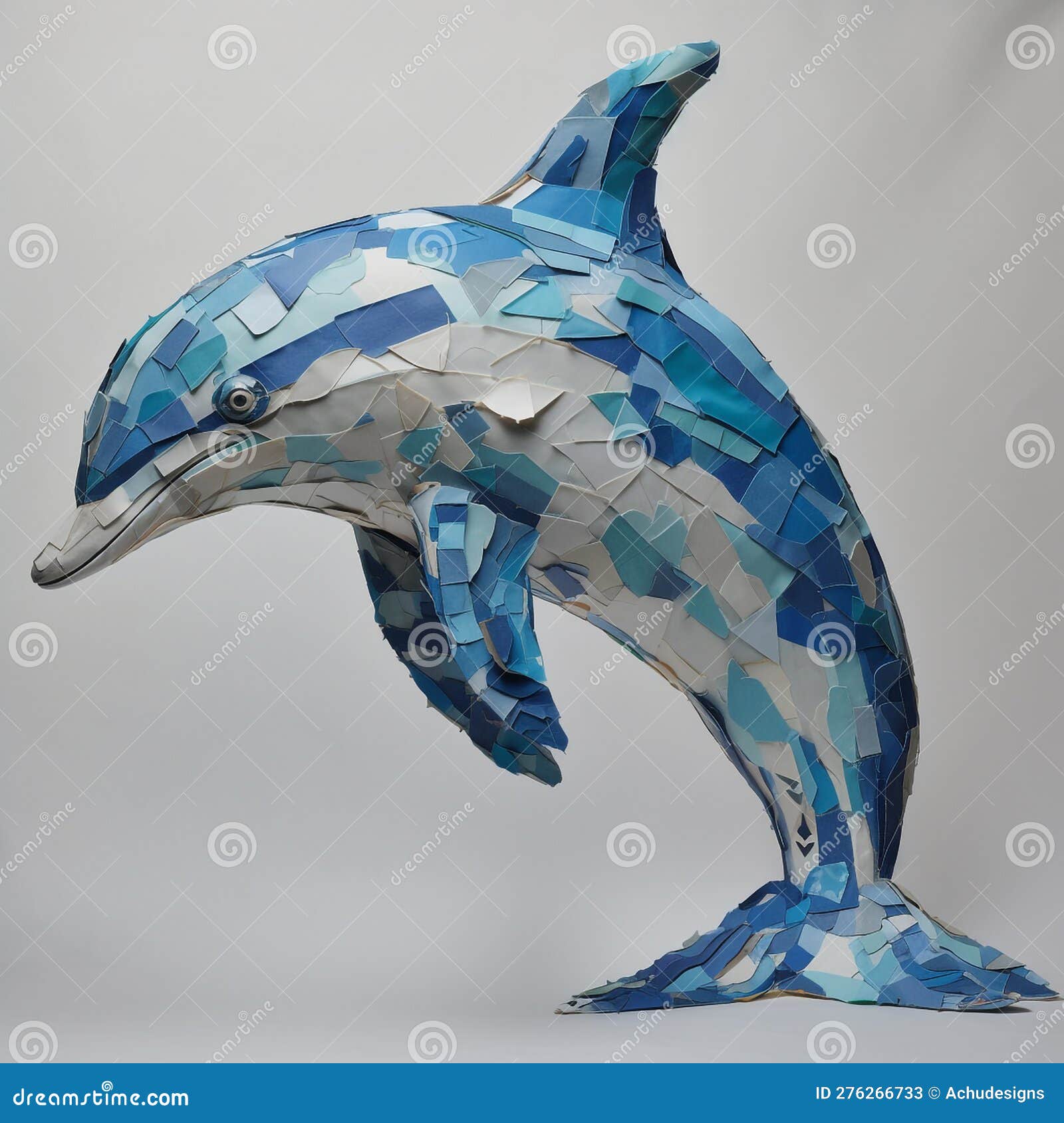 A Dolphin Created Using Layers of Torn Paper Stock Illustration ...