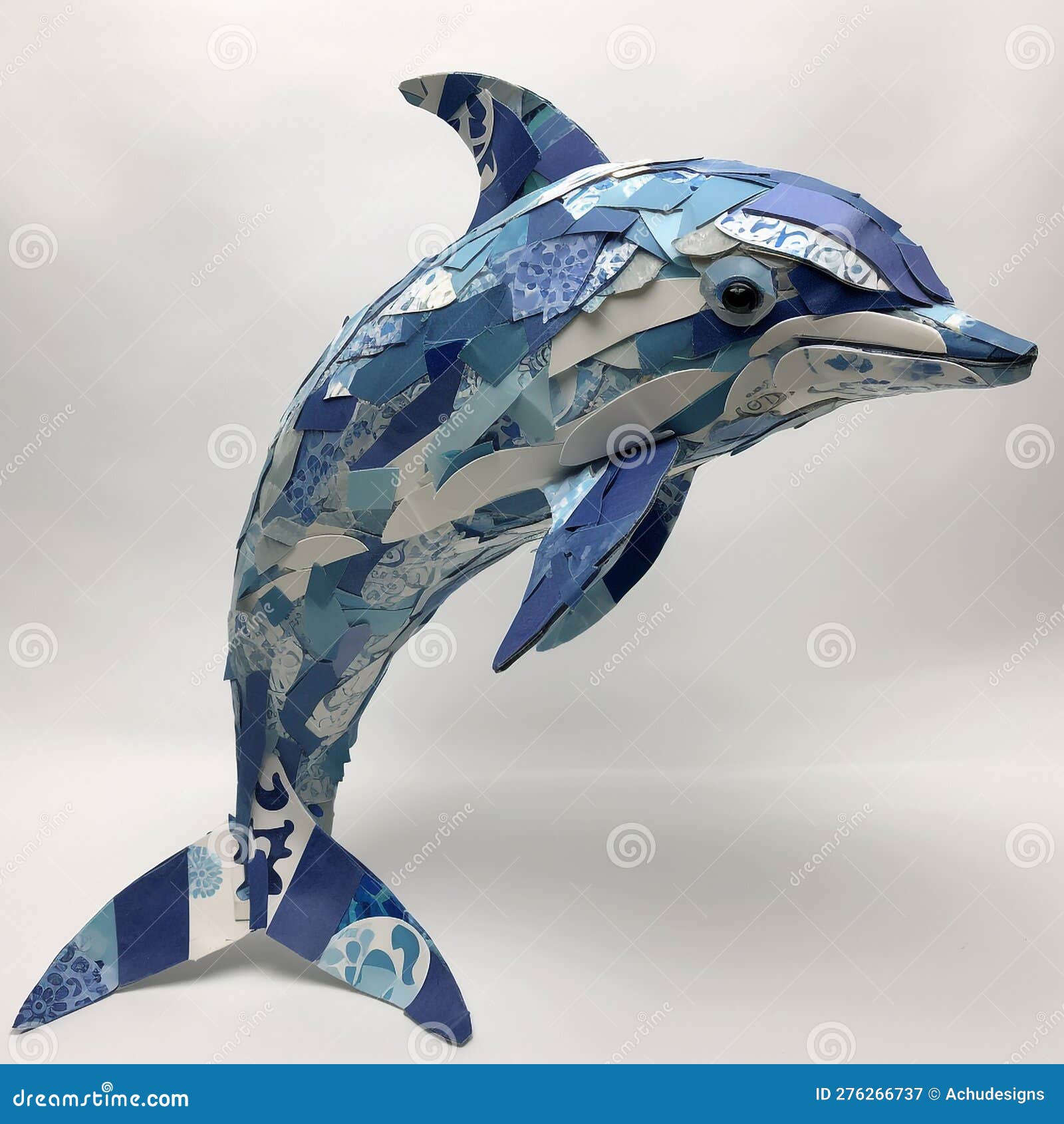 A Dolphin Created Using Layers of Torn Paper Stock Illustration ...