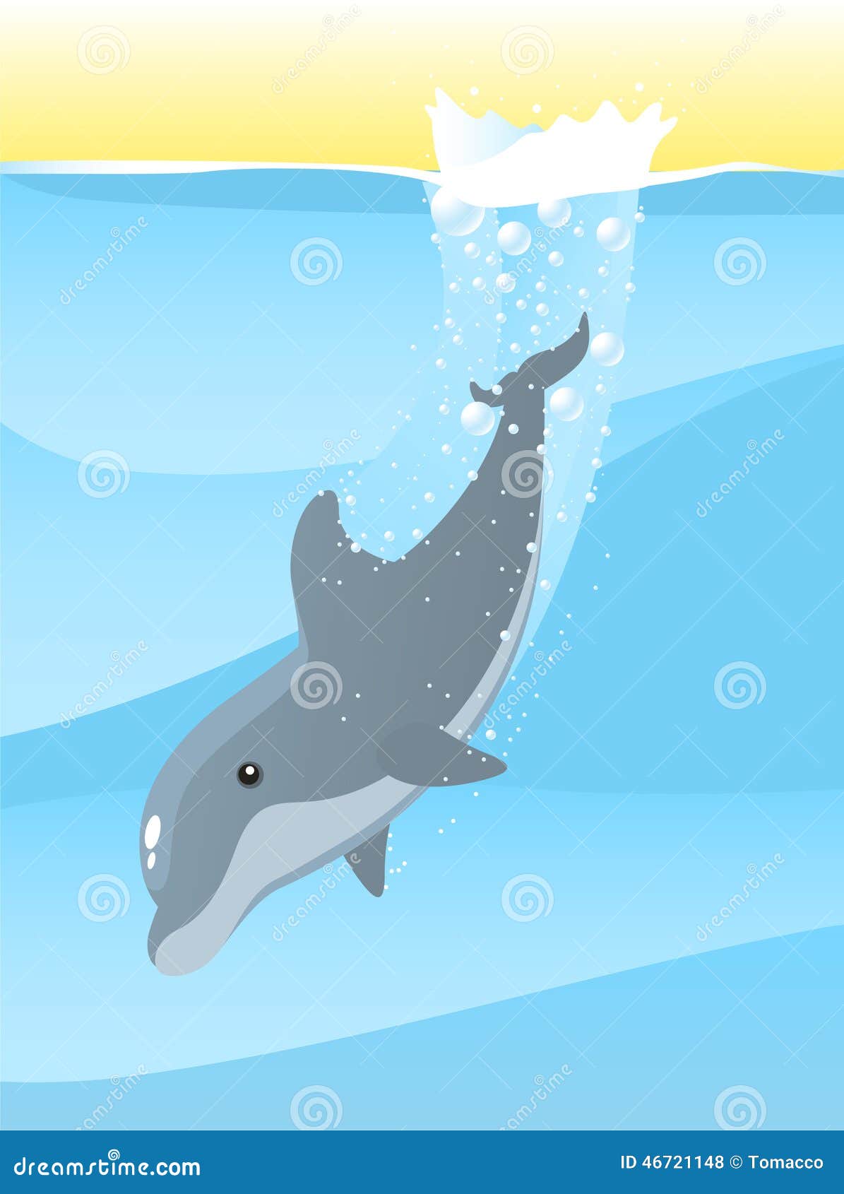Dolphin dive stock illustration. Illustration of jumping - 46721148