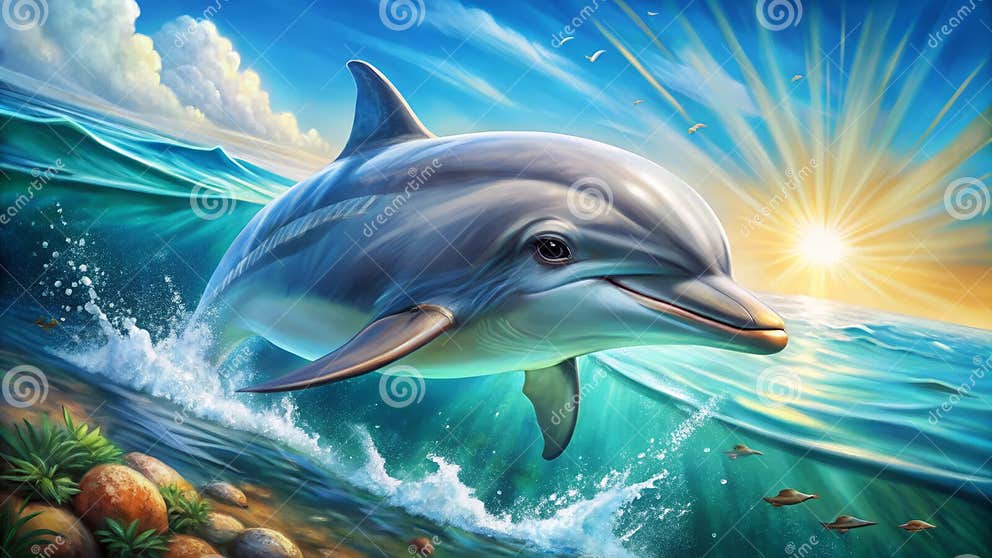 Dolphin Drawing Tutorial: from Basic Outline To Realistic Detail Stock ...