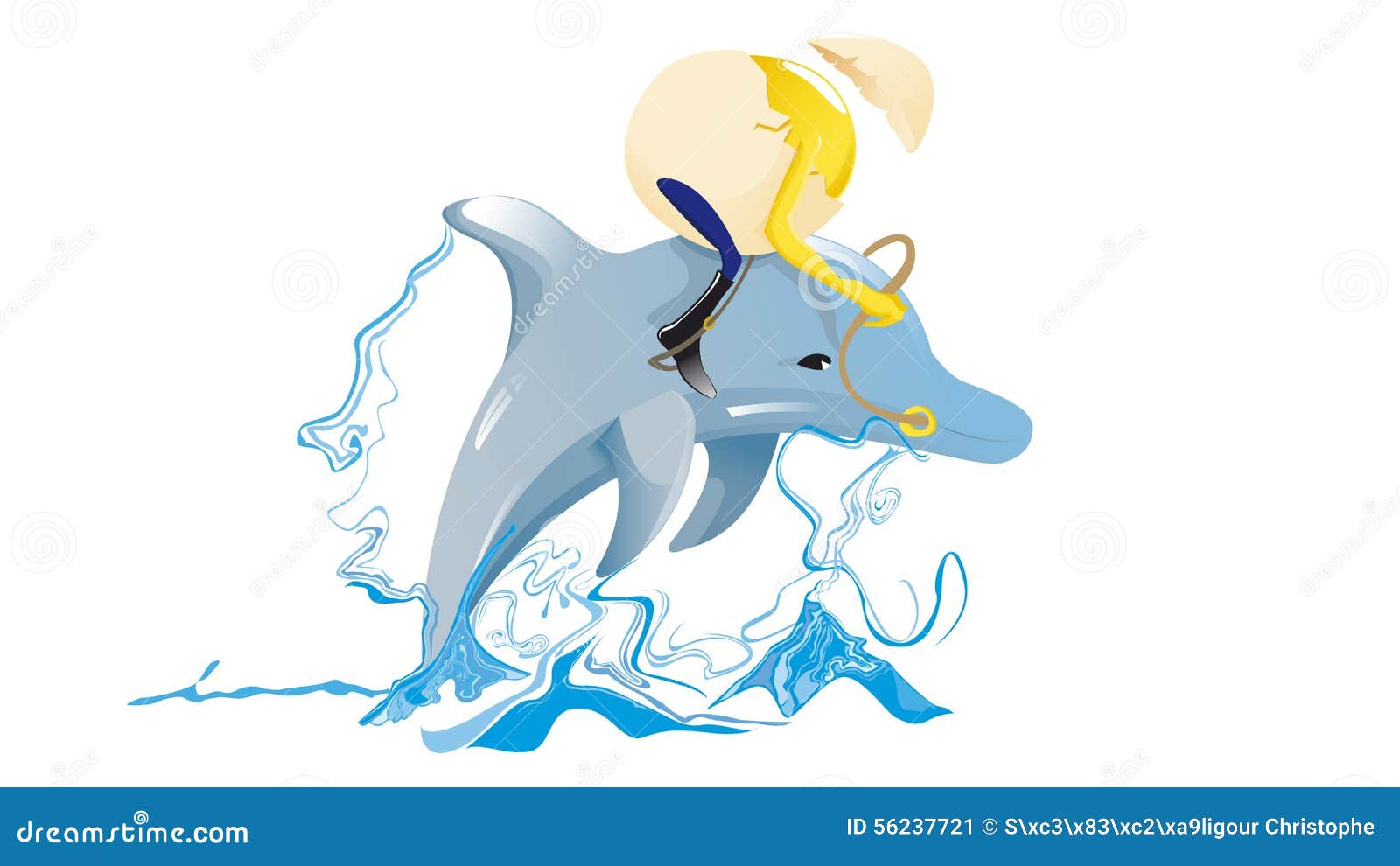 Dolphin with egg stock illustration. Illustration of ride - 56237721