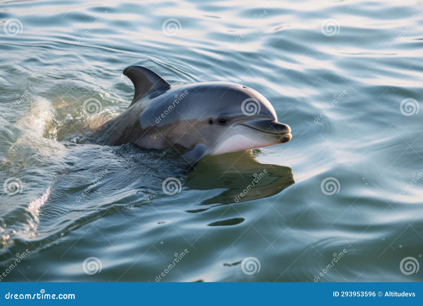 A Dolphin Helping Another Dolphin To Swim Stock Photo - Image of ...