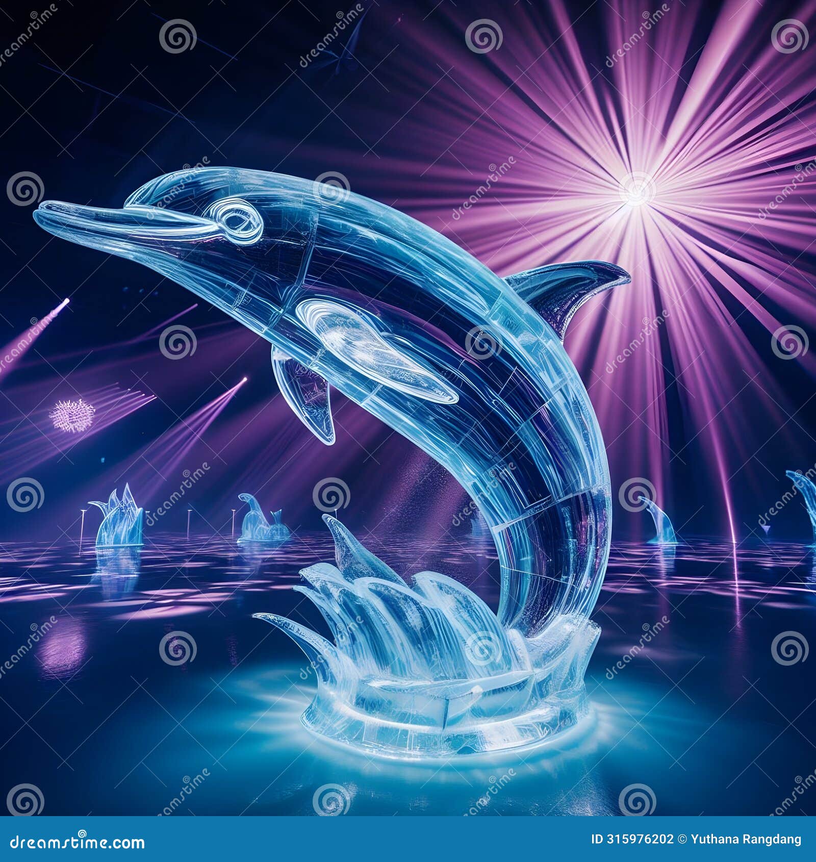 Dolphin Ice Sculpture. stock illustration. Illustration of ...