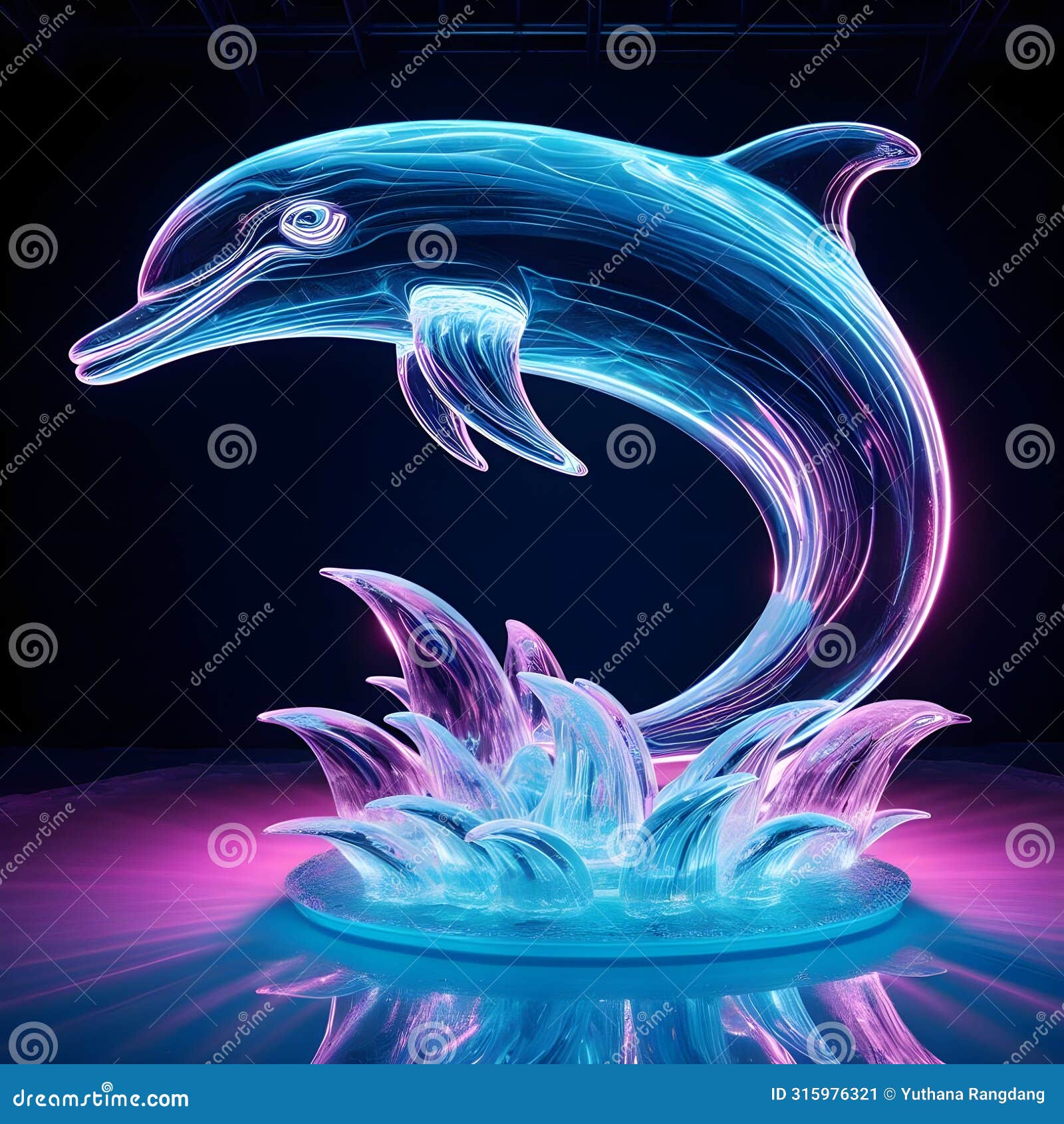 Dolphin Ice Sculpture. stock illustration. Illustration of beautiful ...
