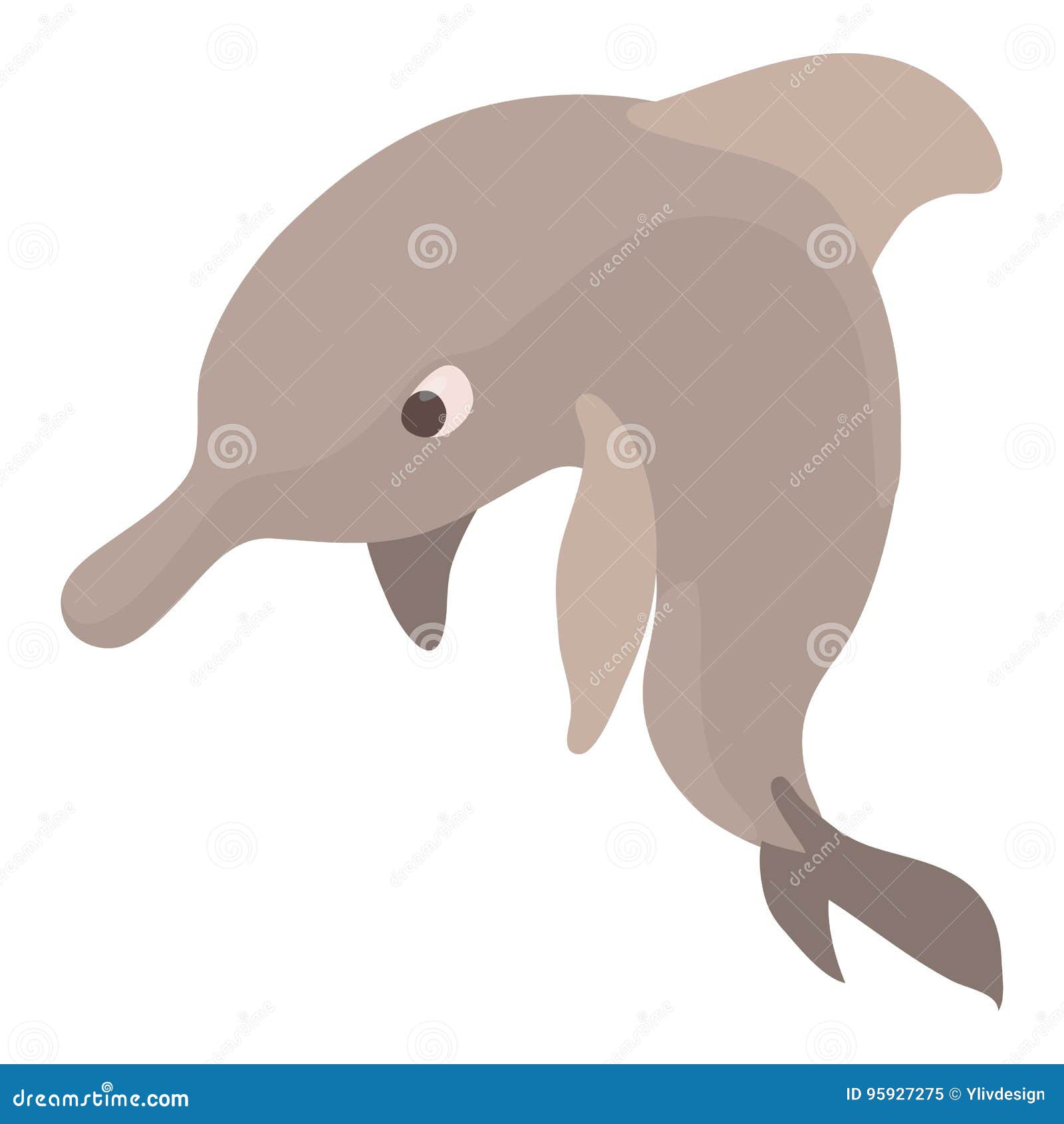 Dolphin Icon, Cartoon Style Stock Vector - Illustration of fish ...