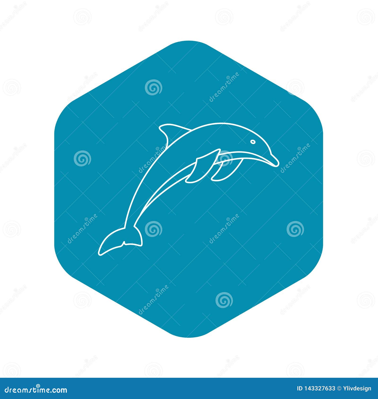 Dolphin Icon, Outline Style Stock Vector - Illustration of smart, thin ...
