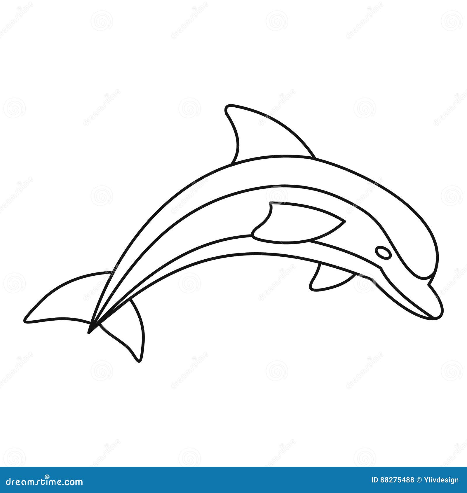 Dolphin Icon, Outline Style Stock Vector - Illustration of jump ...