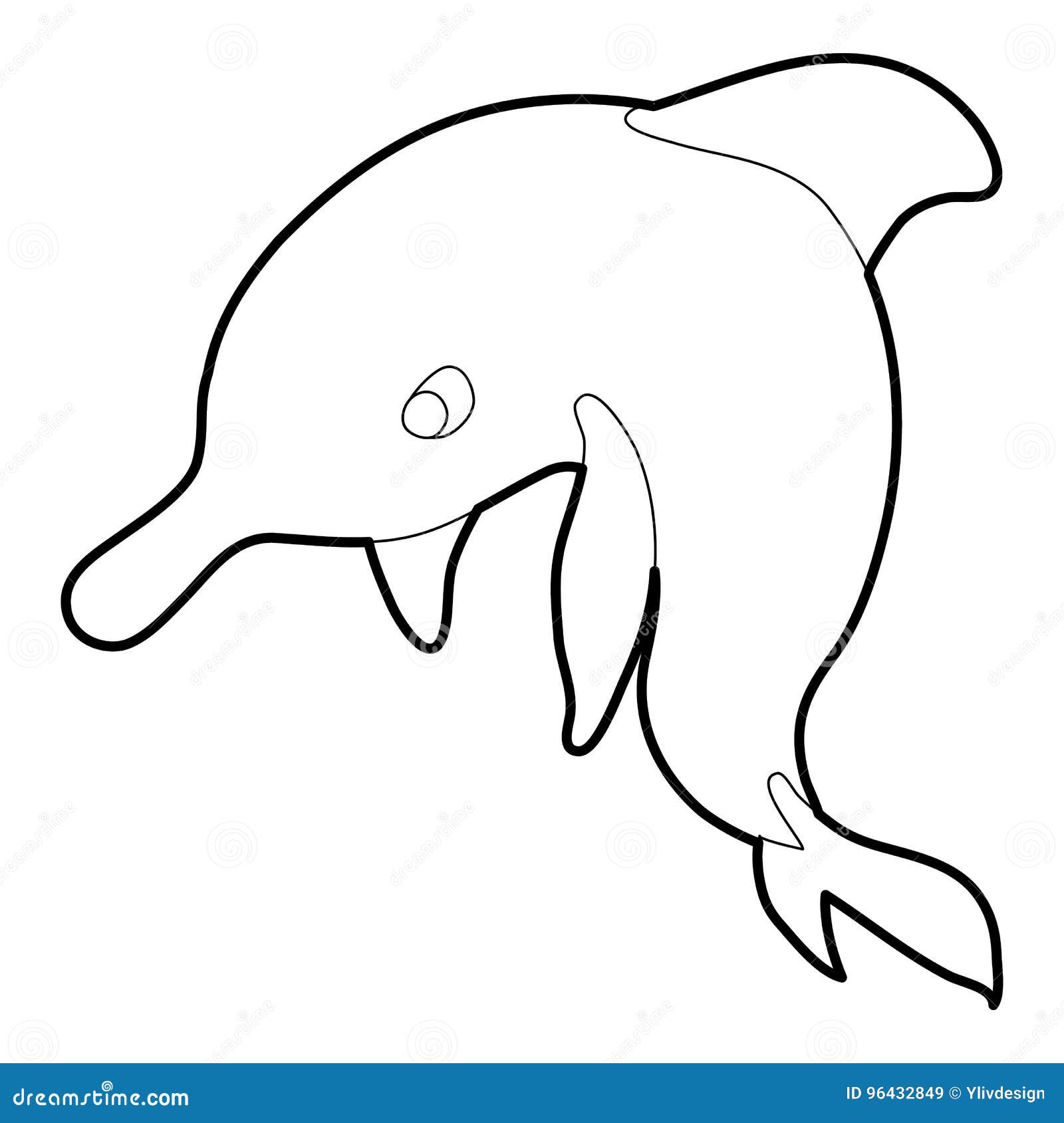 Dolphin icon outline stock vector. Illustration of aquatic - 96432849