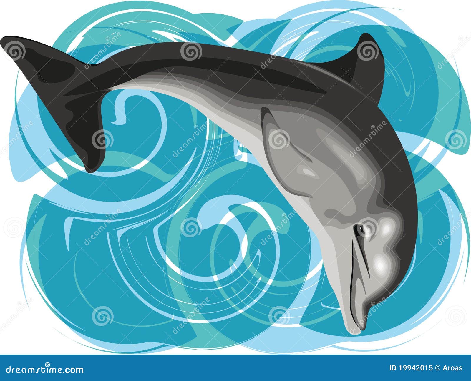 Dolphin illustration stock vector. Illustration of blue - 19942015