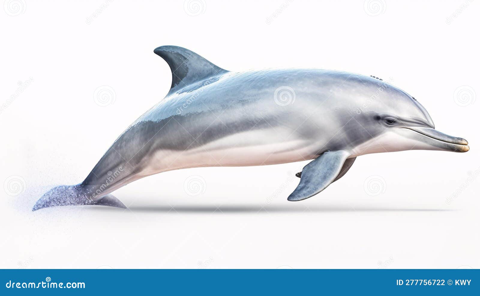 Dolphin Illustration with White Background for Cropping Generative Ai ...