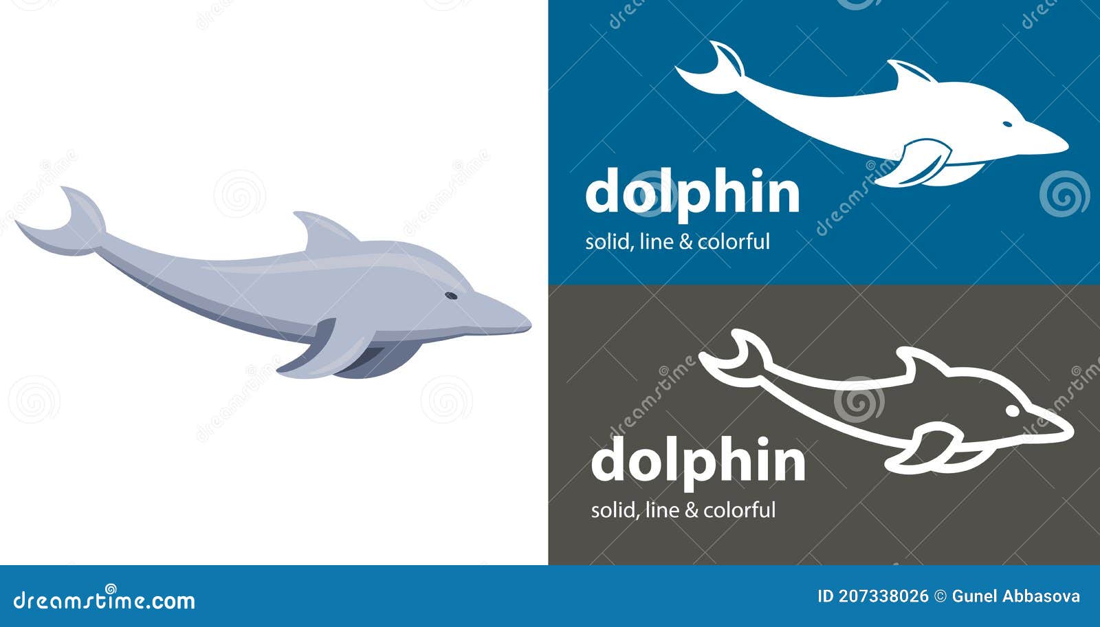Dolphin Solid Icon, Aquapark Concept, Small Gregarious Whale Sign On ...