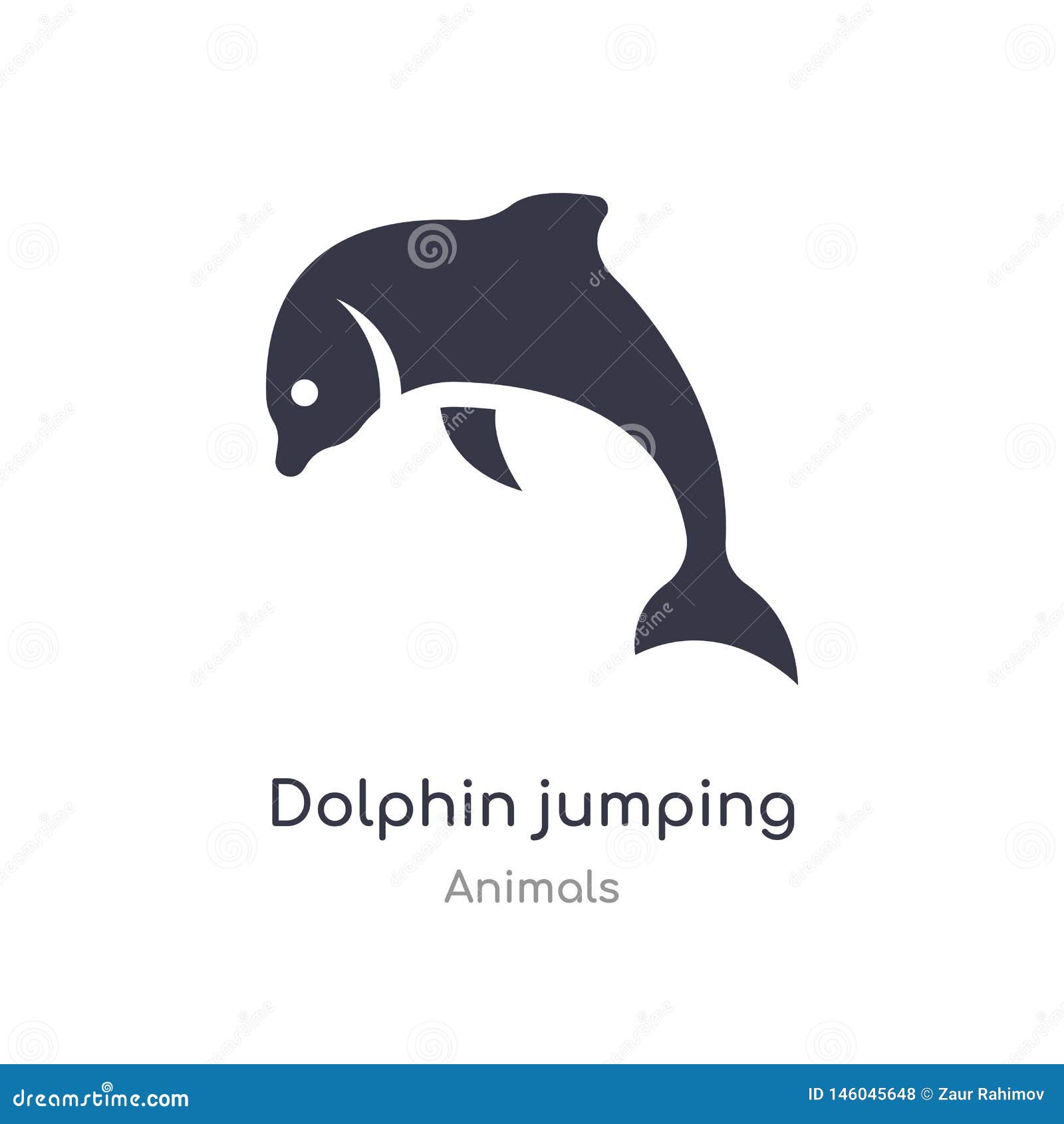 Dolphin Jumping Icon. Isolated Dolphin Jumping Icon Vector Illustration ...