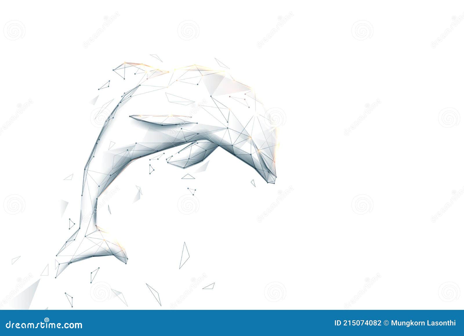 Dolphin Jumping. Low Poly, Geometric, Wire, Particles, Lines, and ...