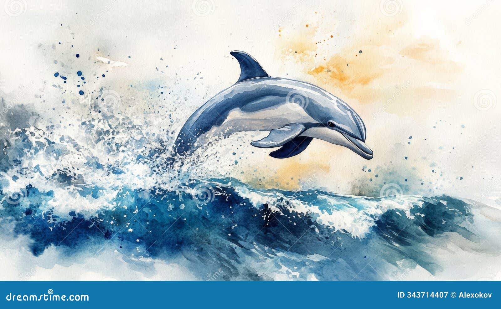 Dolphin Jumping into the Water, Underwater Scene Generative AI Stock ...