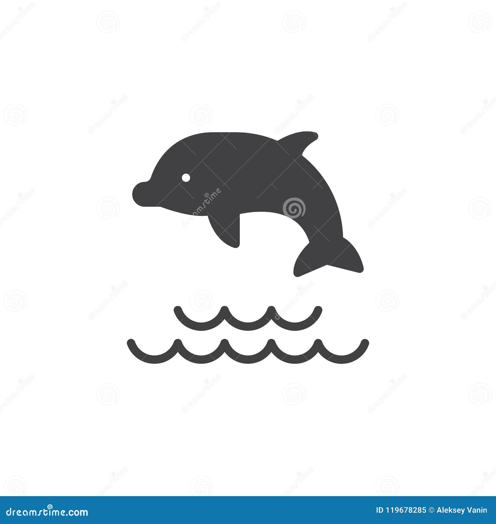Dolphin Jumping in the Water Vector Icon Stock Vector - Illustration of ...