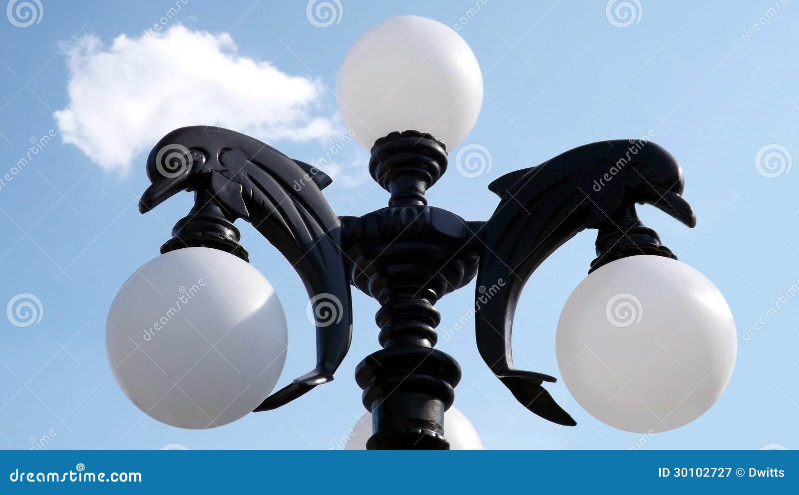 Dolphin lamp post stock image. Image of lamp, dolphin - 30102727