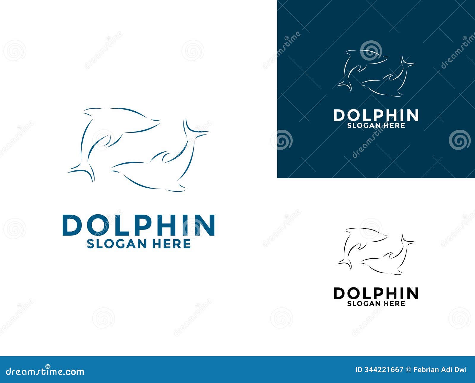 Dolphin Line Art Logo Design Vector Illustration Template Stock Vector ...