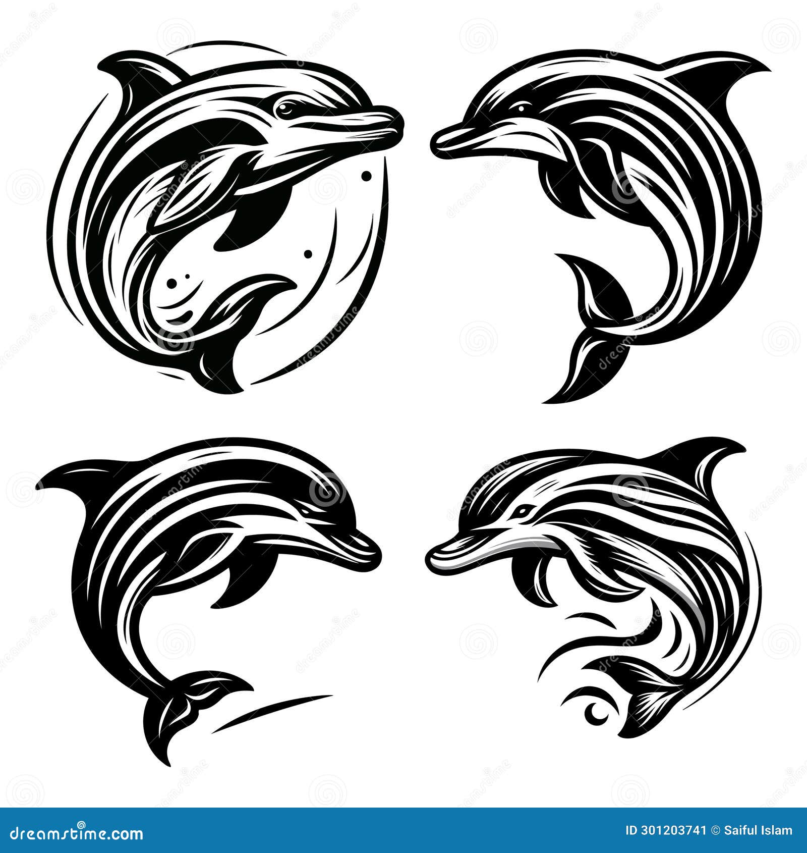 Dolphin Line Icon, Outline Vector Sign, Linear Pictogram Isolated On ...