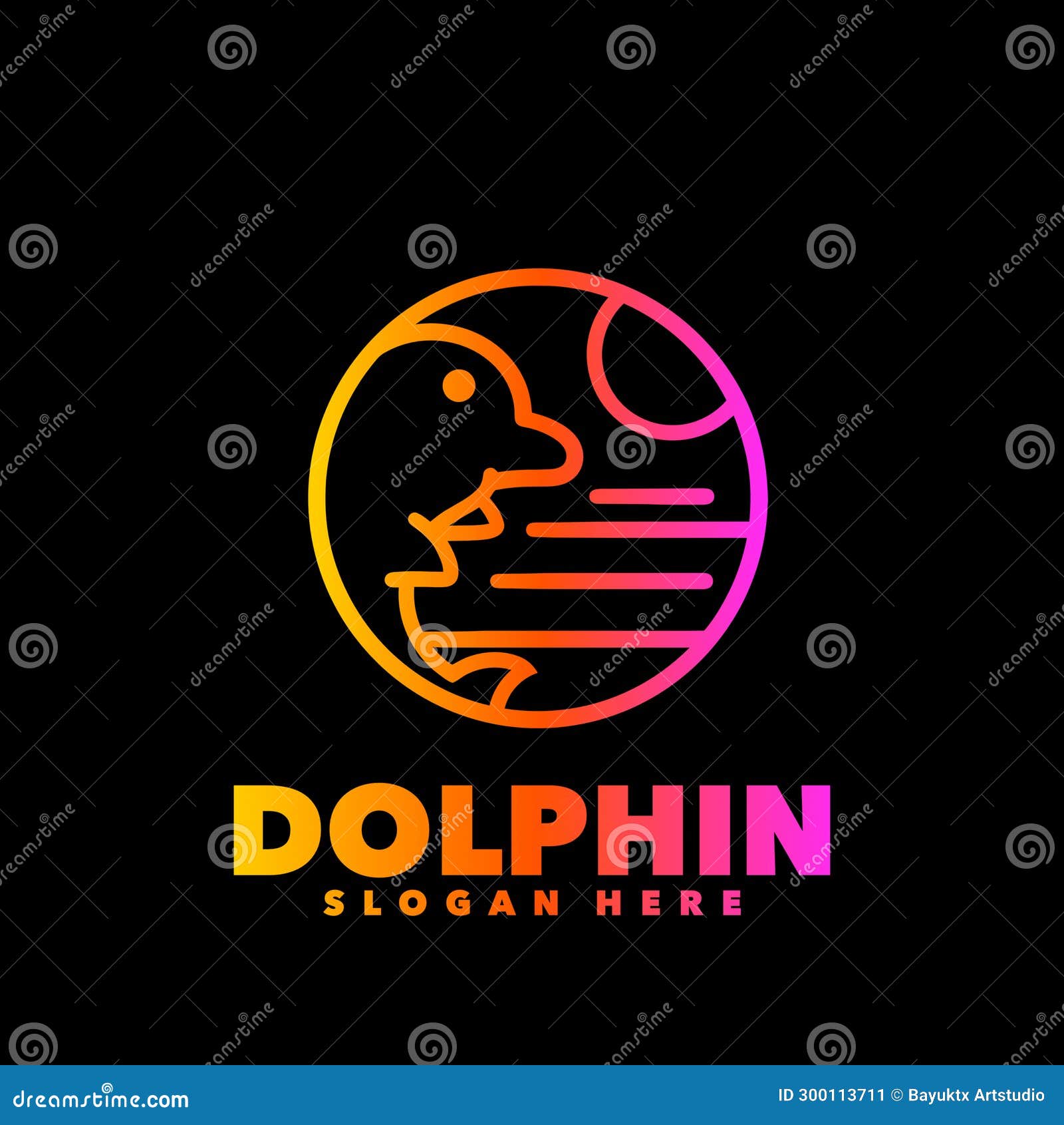 Dolphin Line Art Doodle, A Hand Drawn Vector Cartoon Illustration Of A ...