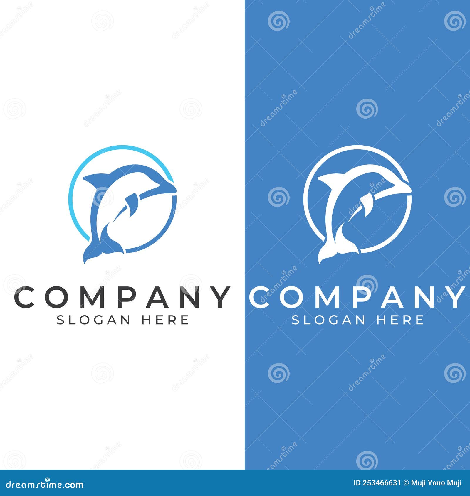 Dolphin Logo. Dolphin Jumping on the Waves of Sea or Beach. with Vector ...