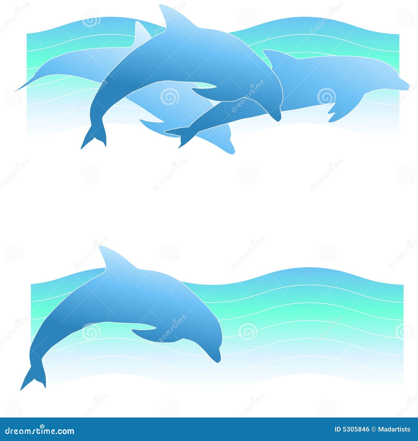 Dolphin Logos or Banners 2 stock illustration. Illustration of ocean ...
