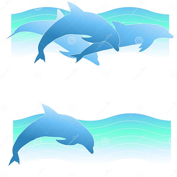 Dolphin Logos or Banners 2 stock illustration. Illustration of ocean ...
