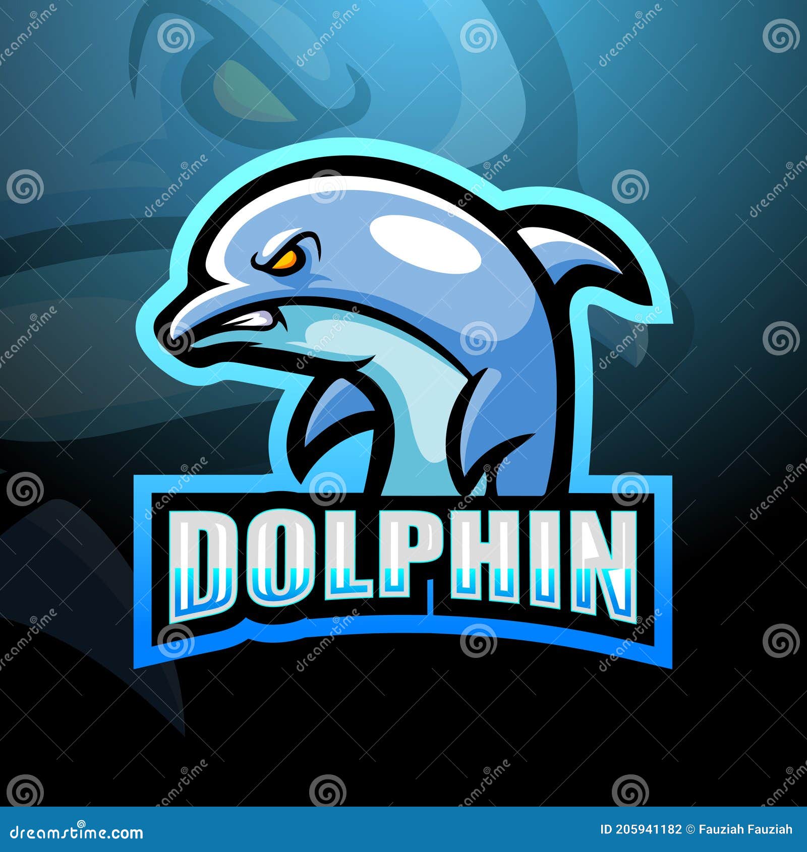 Dolphin Mascot Esport Logo Design Stock Vector - Illustration of ...