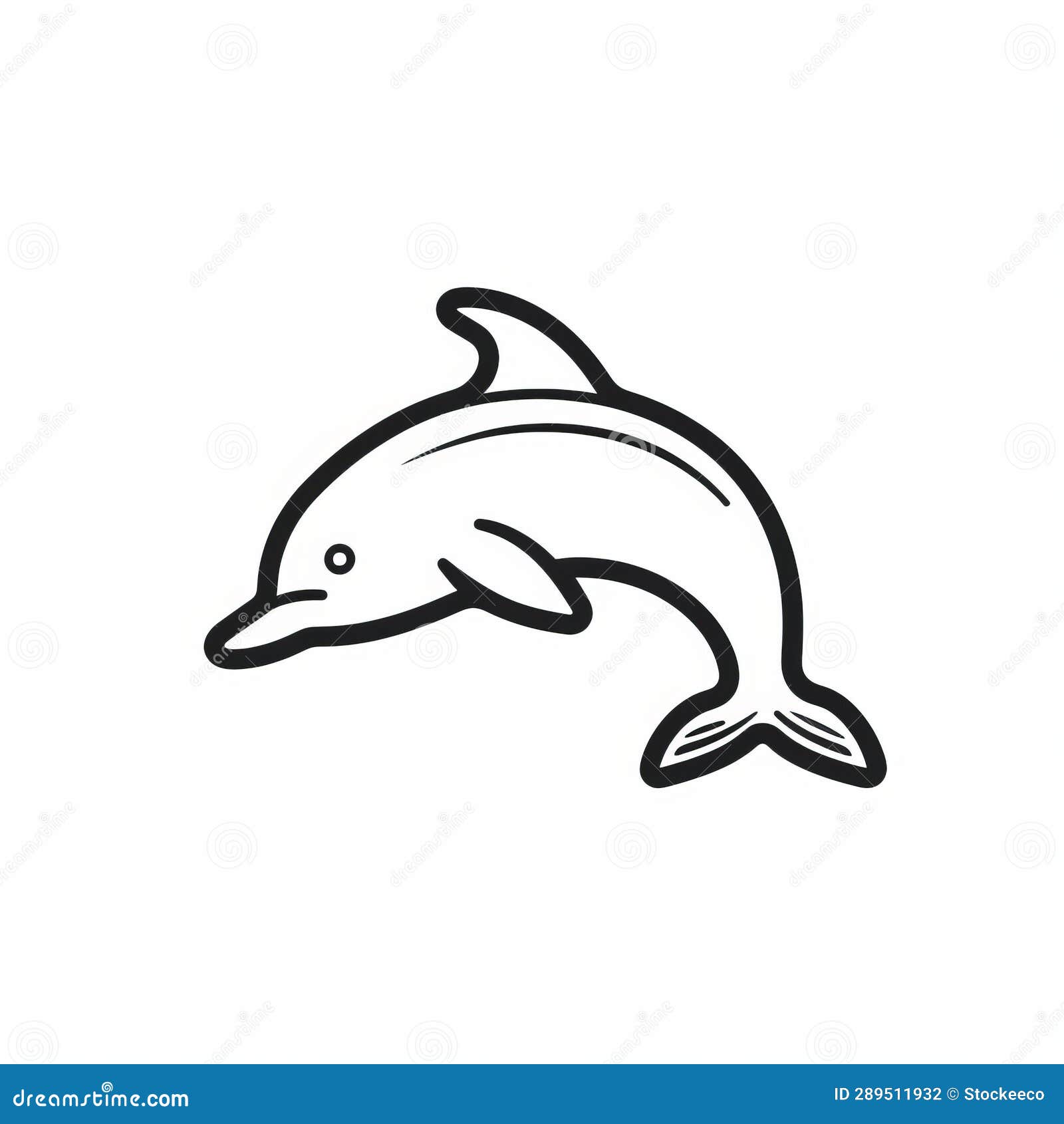 Minimalistic Dolphin Outline Vector Icon for Ux Ui Design Stock ...