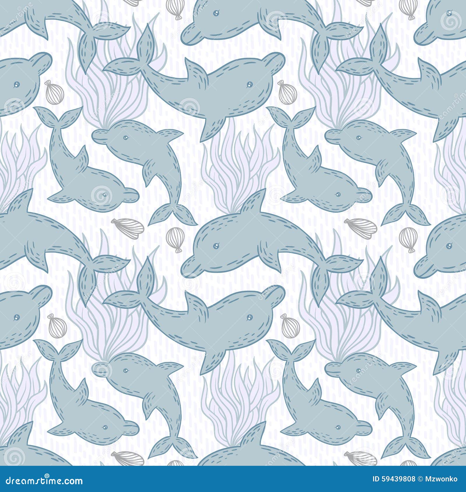 Dolphin pattern stock vector. Illustration of cute, fish - 59439808