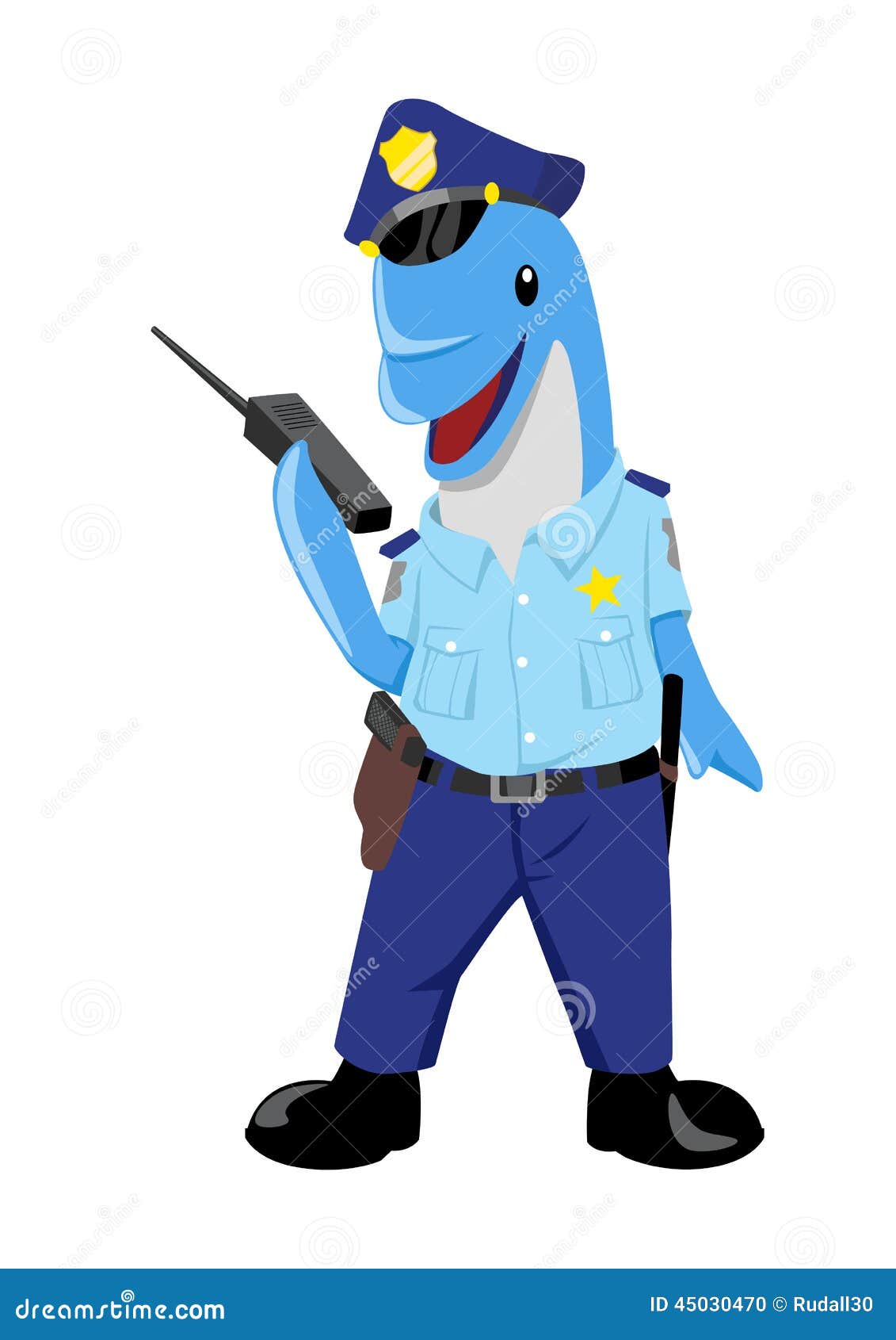 Dolphin Policeman stock vector. Illustration of symbol - 45030470