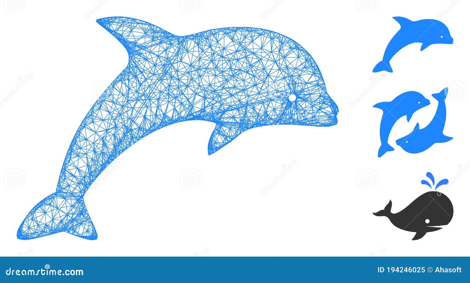 Dolphin Polygonal Web Vector Mesh Illustration Stock Vector ...