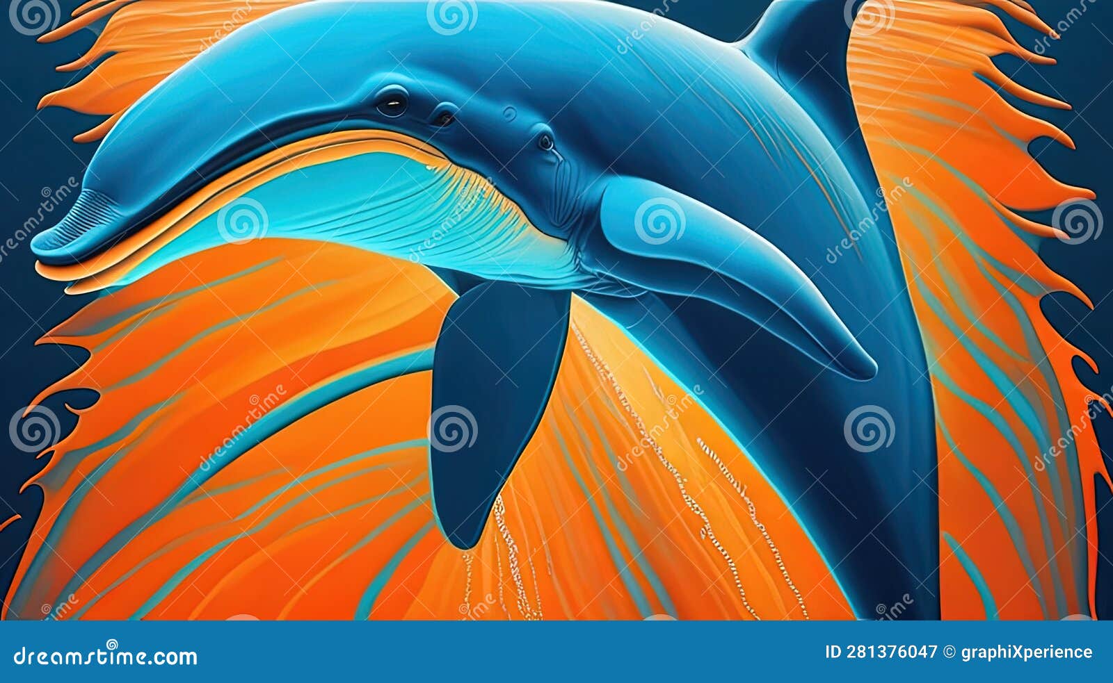 Dolphin Pop Dreamscape stock illustration. Illustration of brightness ...