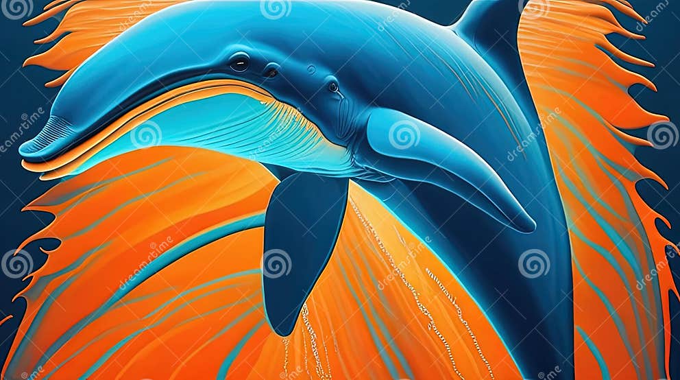 Dolphin Pop Dreamscape stock illustration. Illustration of brightness ...