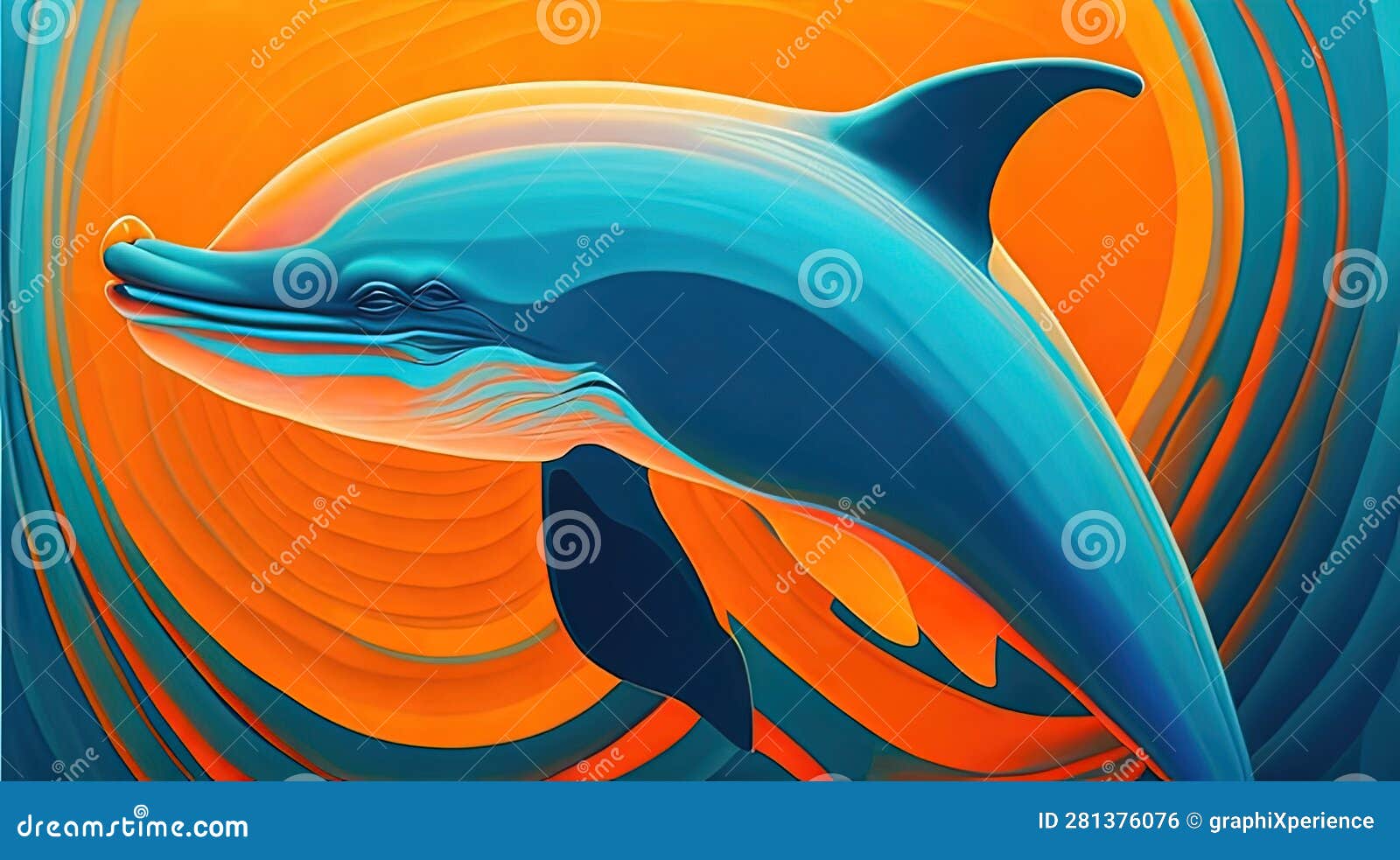 Dolphin Pop Dreamscape stock illustration. Illustration of used - 281376076