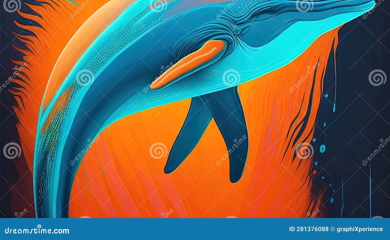 Dolphin Pop Dreamscape stock illustration. Illustration of brightness ...