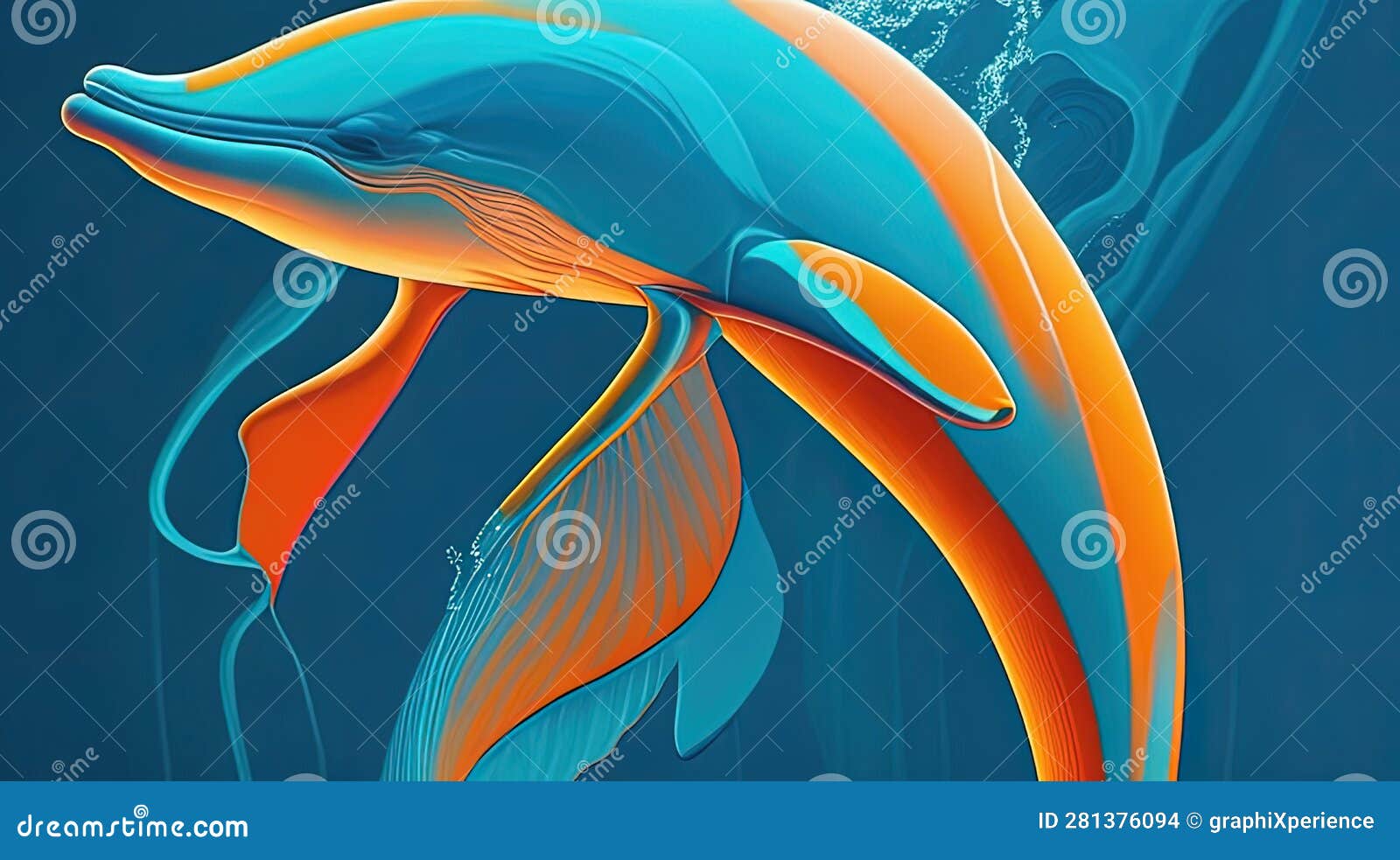 Dolphin Pop Dreamscape stock illustration. Illustration of underwater ...