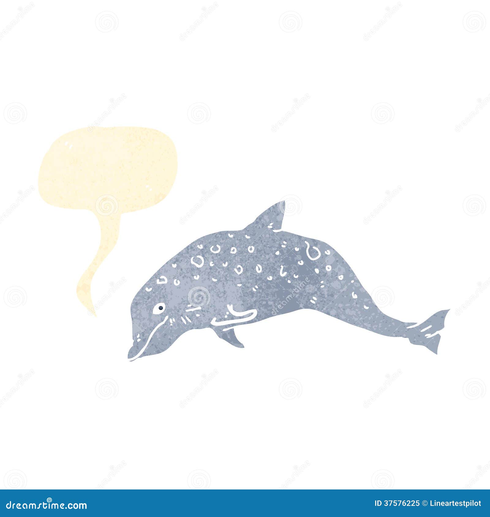 Dolphin Retro Illusration with Speech Bubble Stock Vector ...