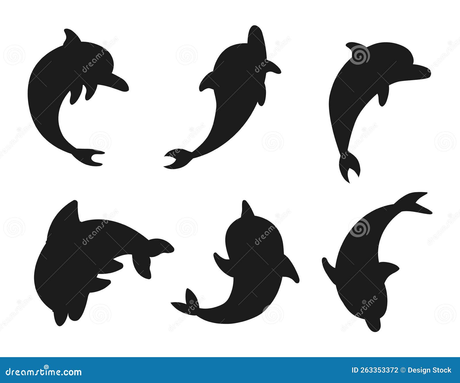 Dolphin Scissor Skills Isolated Vector Silhouette Stock Image ...