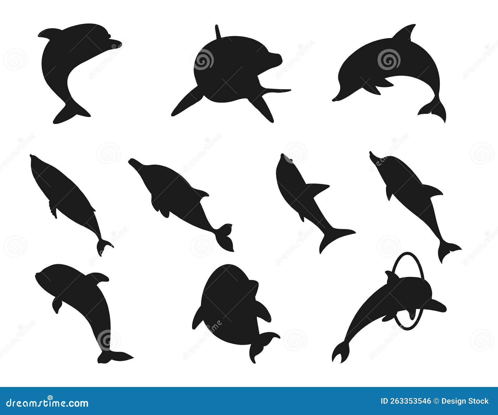 Dolphin Scissor Skills Isolated Vector Silhouette Stock Image ...