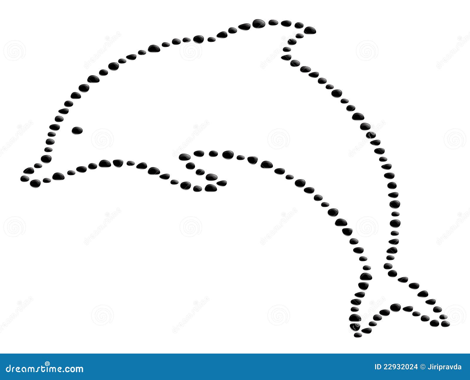 Dolphin Shape from Black Stones Stock Vector - Illustration of animal ...