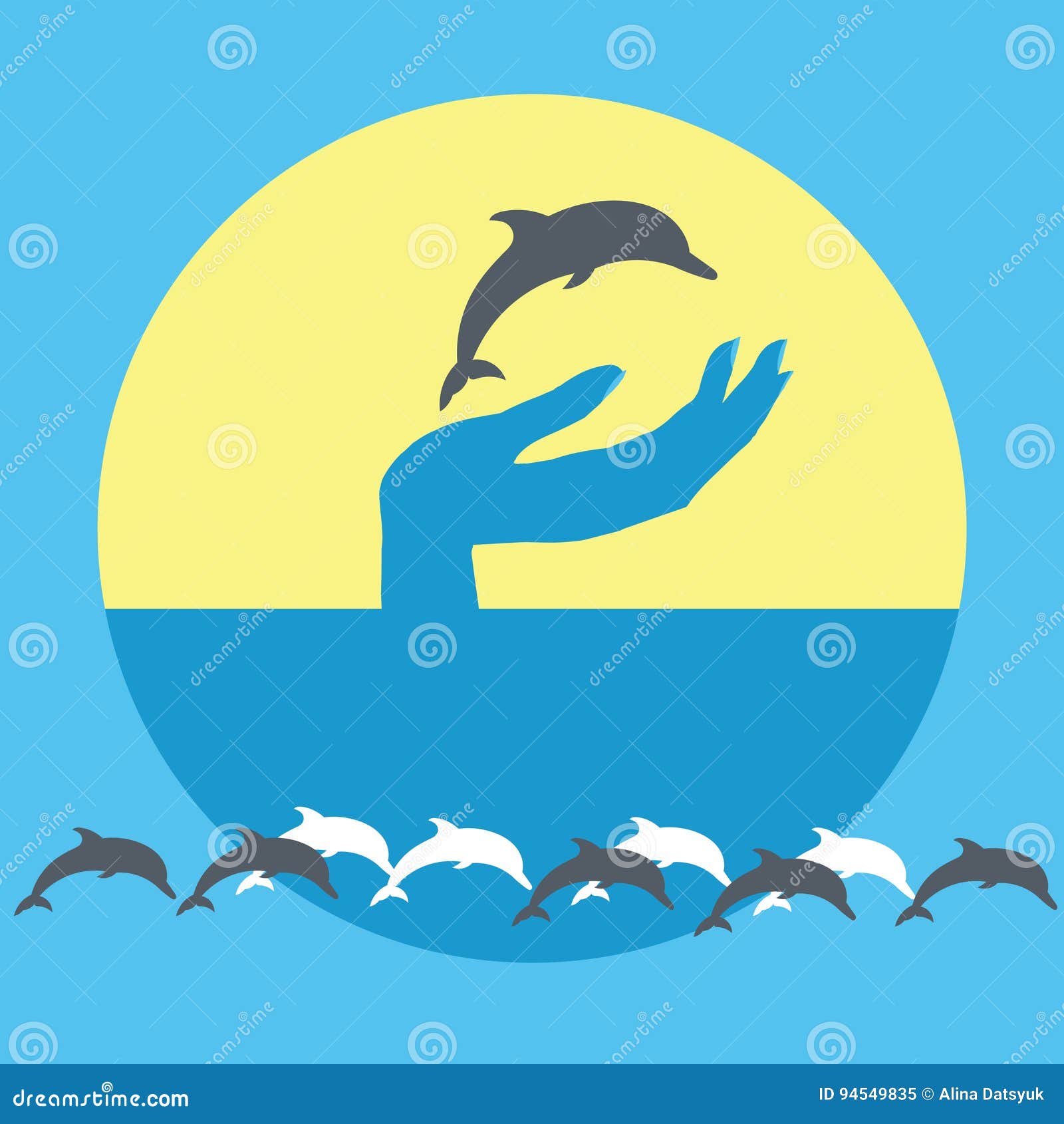 Dolphin - Sign Concept Illustration. Stock Illustration - Illustration ...